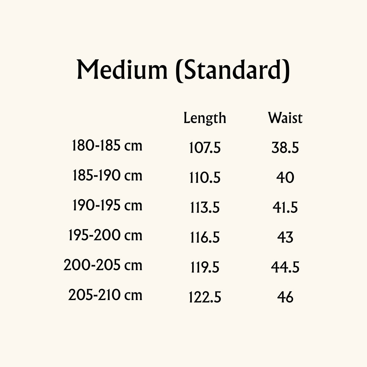 Size Guide – MediumTall Clothing