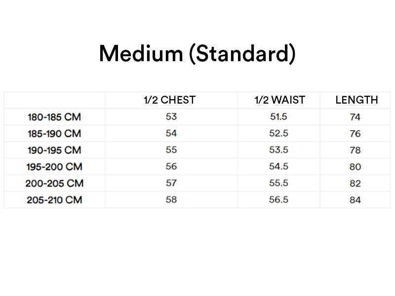 Size Guide - MediumTall Clothing